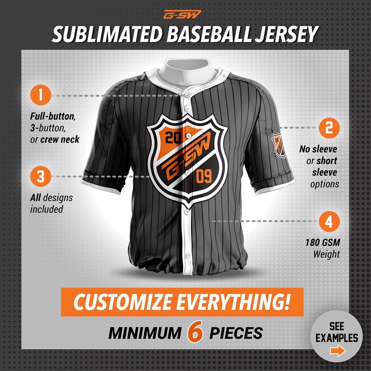 GSW CUSTOM SUBLIMATED BASEBALL JERSEY – Beatons Wholesale